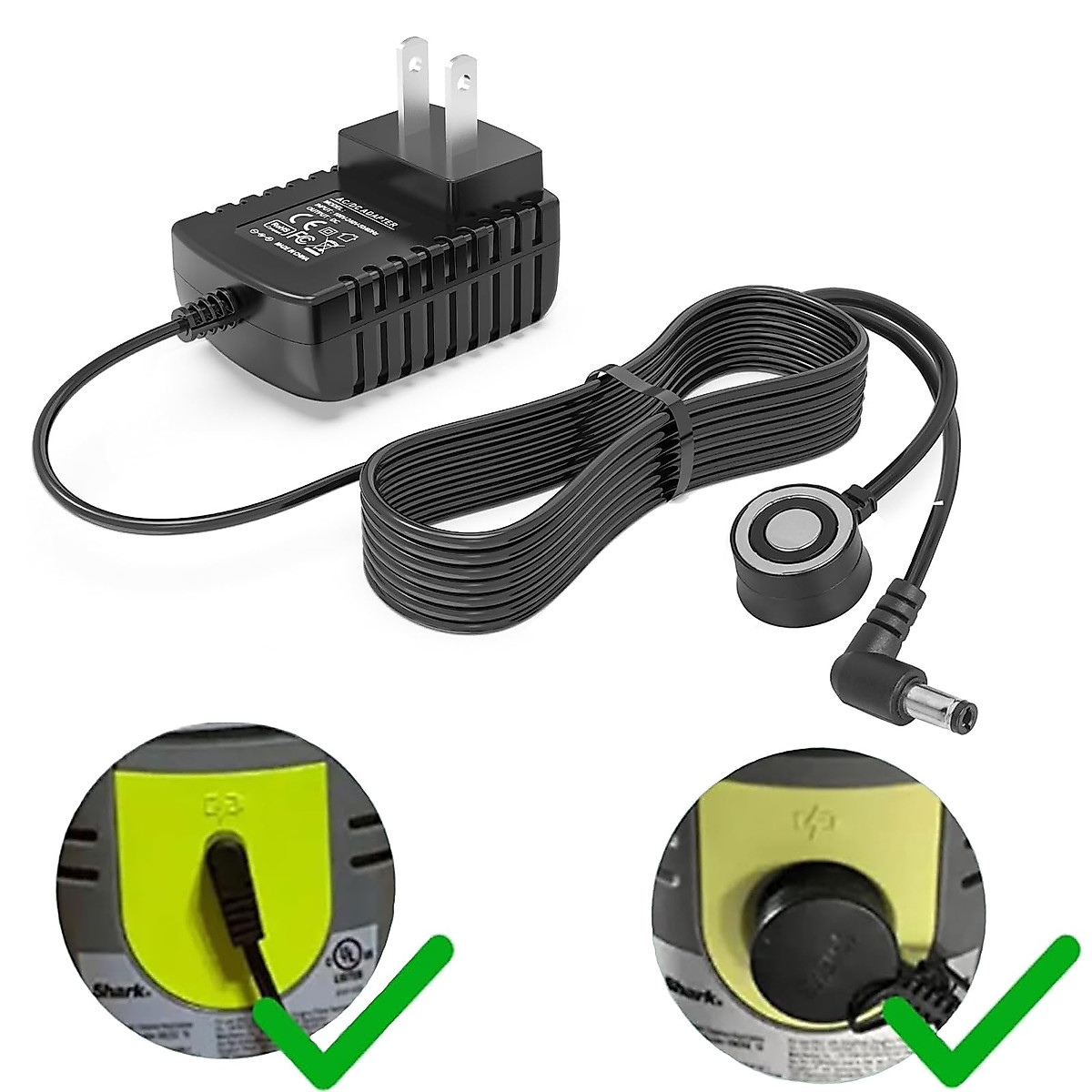 for Shark Vacmop Charger Compatible with Shark VM252 VM251 VM252C QM250 VM200 VM200C VC200 UM205 VC205 Hard Floor Vacuum Mop 13.3V Magnetic Power Cord Charger