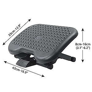 AKOZLIN Adjustable Under Desk Footrest Comfy Rest, Ergonomic Foot, Pressure Relief for Comfort Home, Office