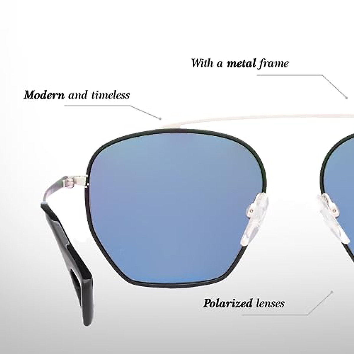 T-Charge – Geometric Polarized Sunglasses – Dark Glasses for Men, Nylon Lenses, Lightweight, Versatile Use, Lens for Sun Protection, Elegant & Sophisticated, Modern Design