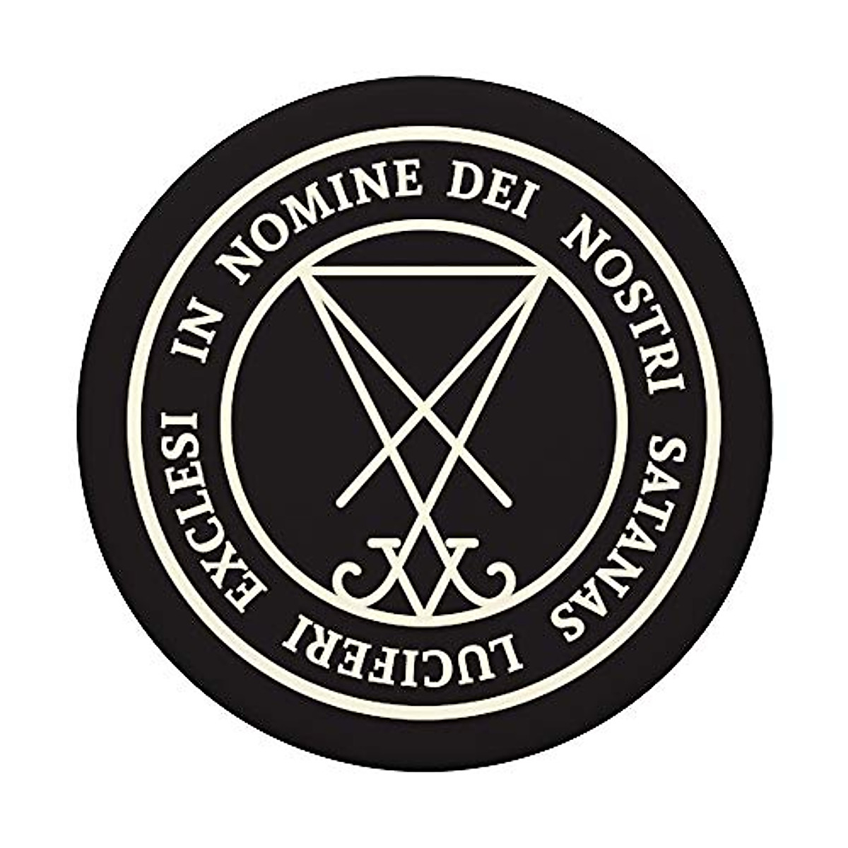 Black base white Sigil of Lucifer Satanic Symbol PopSockets PopGrip: Swappable Grip for Phones & Tablets