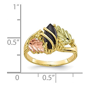 Jewels By Lux 10k Tri-color Black Hills Gold Onyx Ring