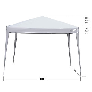 Waterproof 10'x10' Pop Up Canopy Wedding Tent with Sides - Outdoor Folding Commercial Gazebo Canpy Tent White