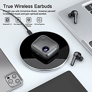 Tonstep ANC Earbuds, Wireless Earbuds Bluetooth 5.3, Noise Cancelling in-Ear Headphones with ENC Microphone and UVnano Wireless Charging Case, 38H Playtime, IPX6 Waterproof Stereo Earphones(Grey)
