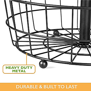 Ilyapa 2 Tier Metal Fruit Basket for Countertop, Tiered Basket Stand, Air Circulation for Even Ripening, Durable Construction, Space Saving