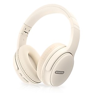 AMORNO Bluetooth Headphones Over Ear, 68 Hours Playtime Wireless Headphones with Mic, Foldable Adjustable Lightweight Hifi Stereo Headset for Cellphone/PC/Work/Travel (White)