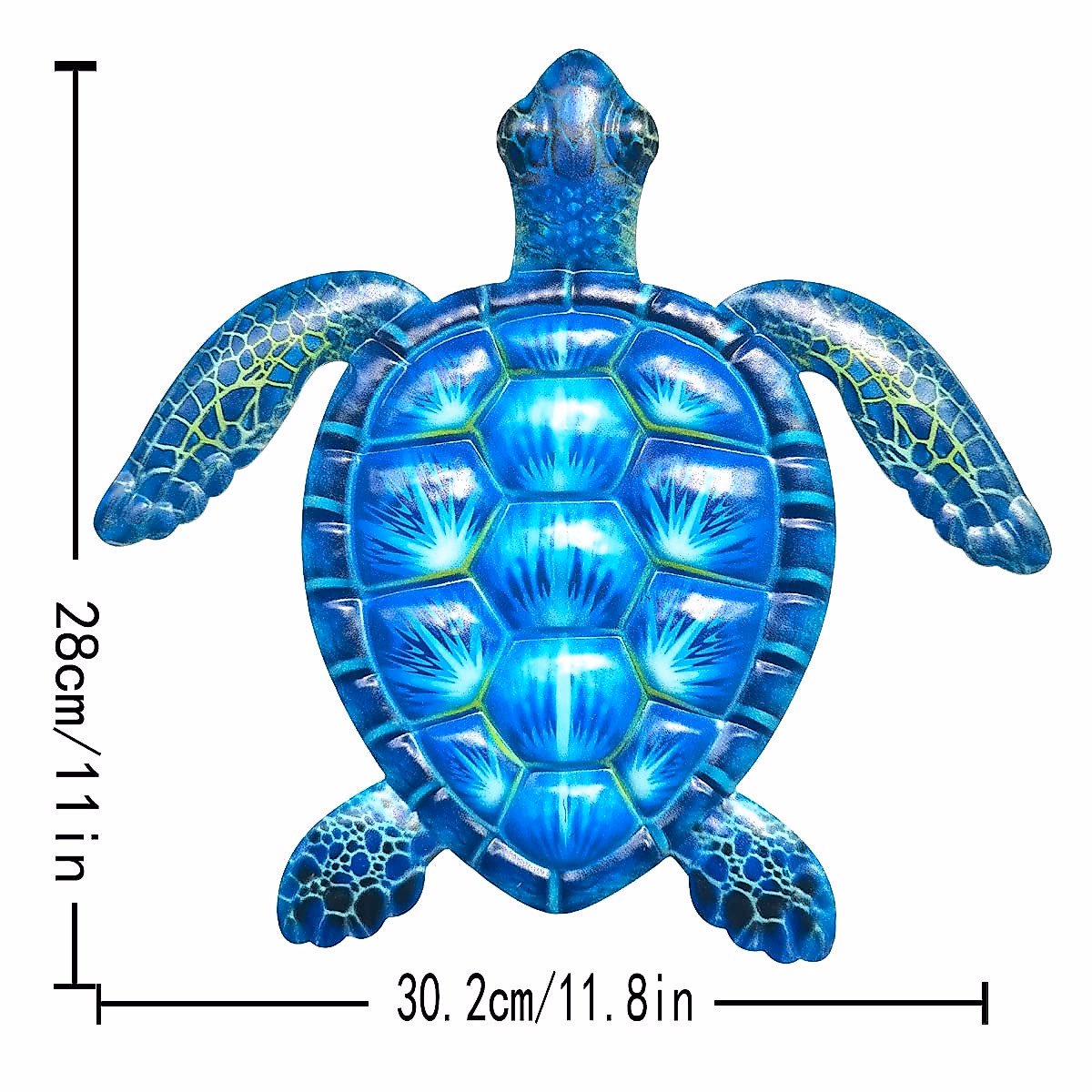 HHgrowe 11.8 inches Metal Sea Turtle Wall Decor Indoor and Outdoor Wall Sculptures Decorations Bedroom Garden Patio Porch or Fence 2 PCS …