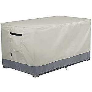STEECA Patio Deck Box Cover Waterproof Outdoor Rectangular Storage Bench Cover 46L x 22W x 24H inch
