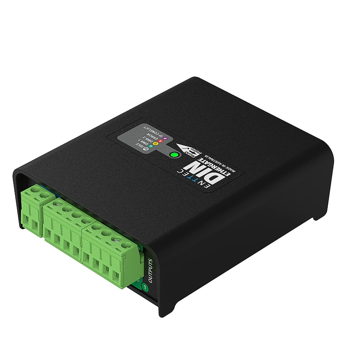 ENTTEC DIN Ethergate POE 71030 2 Universe Ethernet to Dual DMX RDM Converter, Black