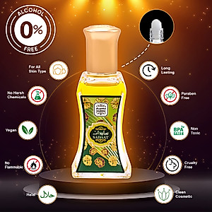 Naseem Sadaat Perfume Oil Rollerball Alcohol Free with composition of Fruity Rose Vanilla Musk Long Lasting Arabian Fragrance Oil for Men & Women 0.81 Fl Oz