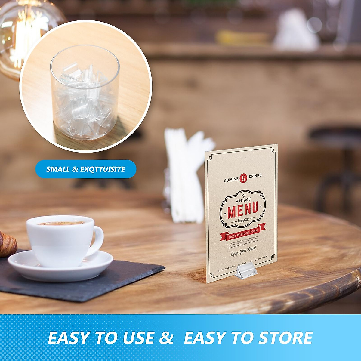 24PCS Plastic Card Display Stand Table Number Holders, Game Pieces for Board Games, Card Stand Place Card Holders for Playing Cards, Wedding Cards, Food Labels, Memos, Photos