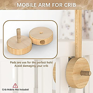 FEISIKE Baby Crib Mobile Arm, Mobile Arm for Crib Baby Mobile Hanger for Crib Nursery Decor Girls Boys Baby Crib Mobile Holder Arm Hanging Wooden Decoration Attachment Newborn 34 inch