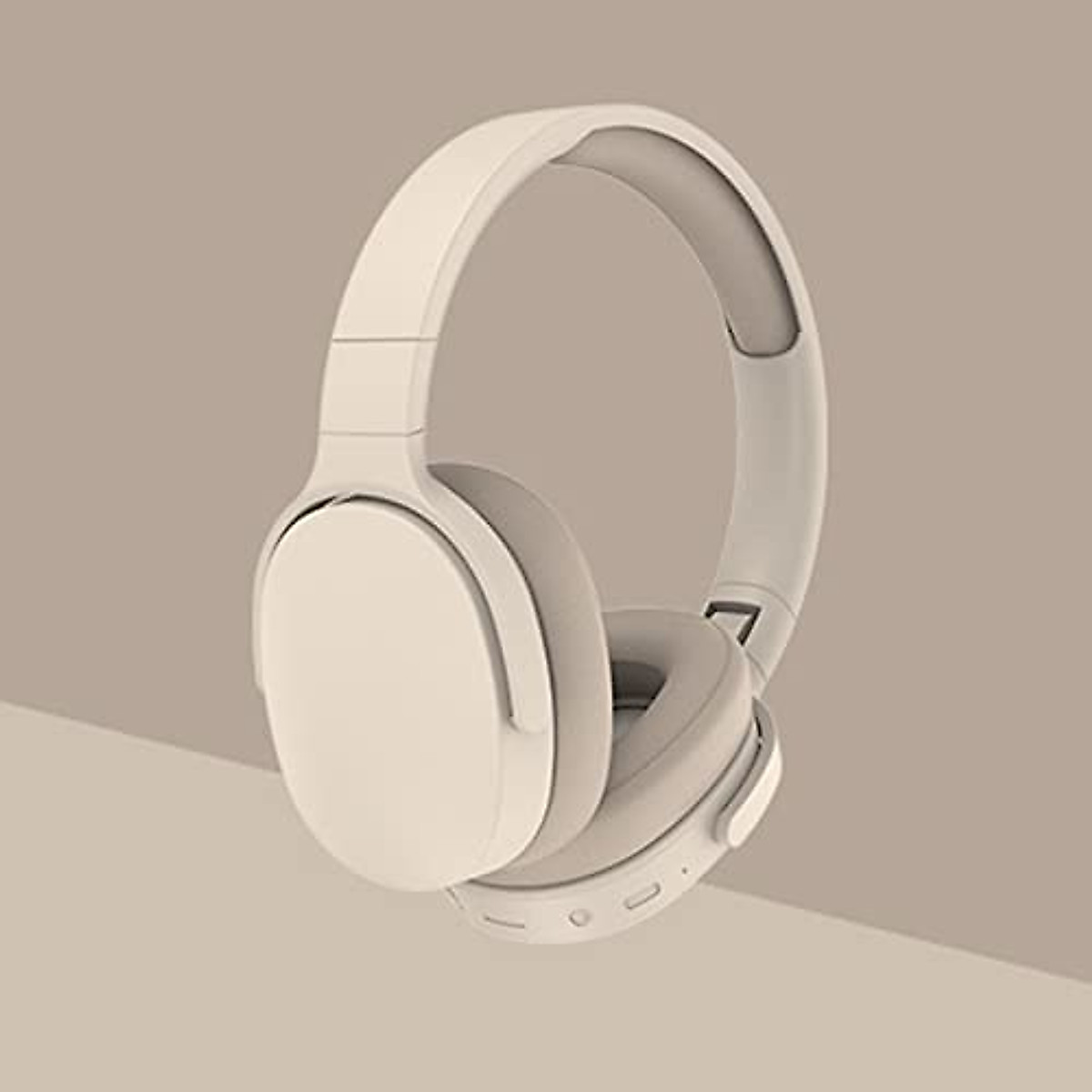 YOZUMD Wireless Headset HiFi Foldable Intelligent Noise Reduction Over-Ear Headphone,Ergonomic Bluetooth-Compatible 5.1 Stereo Bluetooth Headphone for Sports Gaming Beige