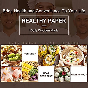 100pcs Air Fryer Liners, Vancens 9 inch Bamboo Steamer Liners, Premium Perforated Parchment Paper Sheets, Non-stick Basket Mat, Perfect for 5.3 & 5.8 QT Air Fryers/Steaming/Baking/Cooking