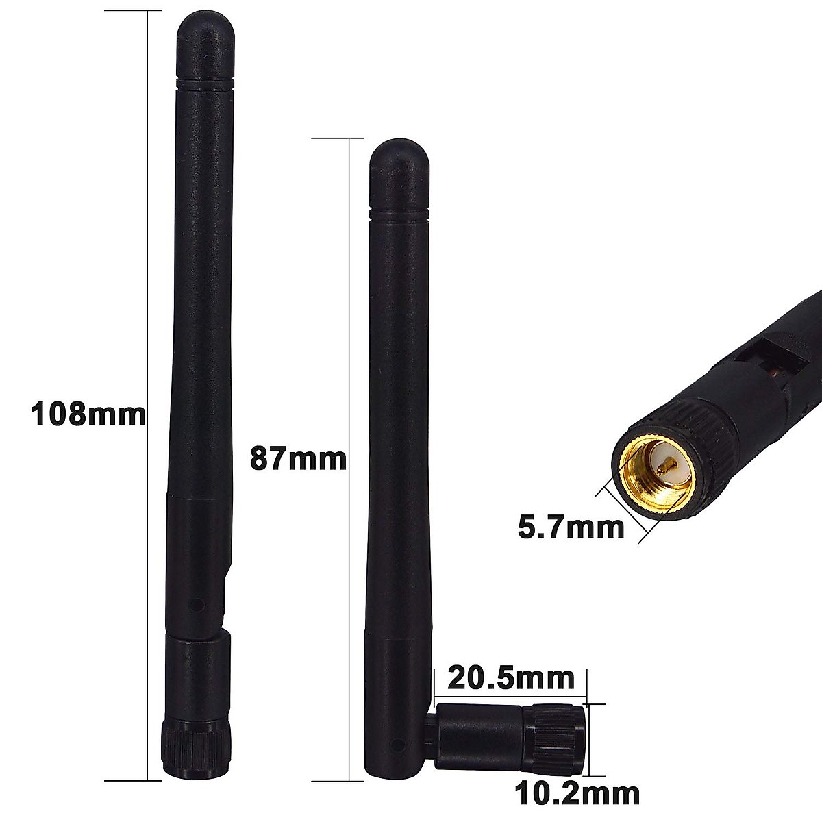 Kaunosta WiFi Antenna 5GHz 3dBi Omnidirectional Camera Wireless Antenna for Computer Wireless Network Card USB Adapter Security IP Camera Pack of 2