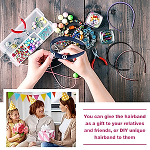 16 Pieces Plastic Headbands with Teeth Simple Hard Headbands Wide Anti-slip Hair Bands Craft Headband Hoops for Women Girls DIY Hair Accessories (1 Inch, Classic Color)