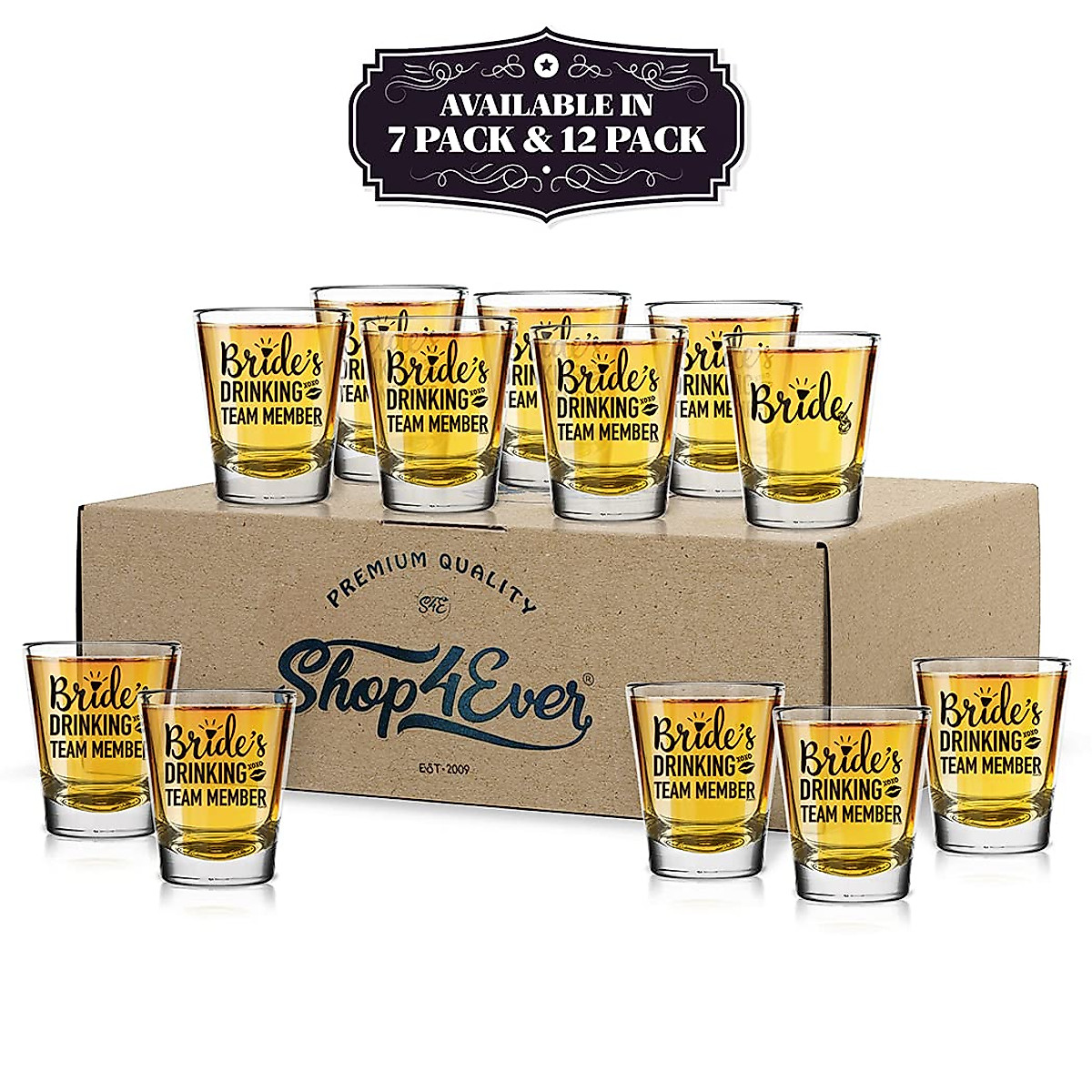 shop4ever Bride and Bride's Drinking Team Member Xoxo Shot Glasses ~ Bachelorette Party Favors ~ (12)