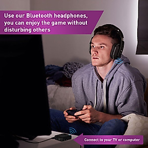 August MR250 - Bluetooth Wireless Transmitter - Audio Adapter for TV to Bluetooth Headphone - Stream Music from 3.5mm Audio Out to Bluetooth Headphones, Speakers and Receivers - Black