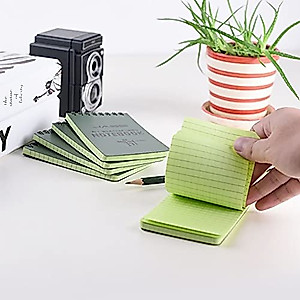 All-Weather Top-Spiral Notebook 3" x 5" Green Cover Waterproof Shower Aqua Notes Notepad Notebook(5 Pack)1