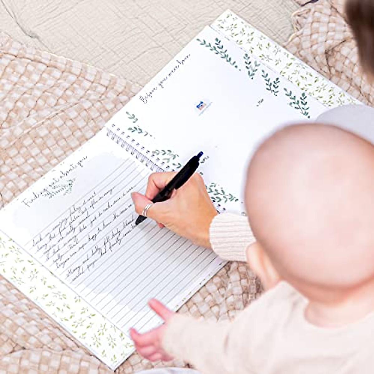 Baby Memory Book First 5 Years - Keepsake Monthly Milestone Journal for Boy or Girl - Pregnancy Gift for Baby Shower - Gender Neutral Record Book with Gift Box - Personalize Cover with Baby Photo