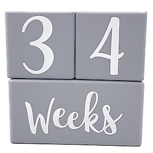 Baby Monthly Blocks Age Months Wood Photo Wooden Number Month Block