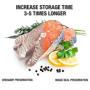 MAGIC SEAL 4 Rolls 11”x 16.4' Vacuum Sealer Bags for Food Saver, Puncture Prevention Seal Storage Textured Bags, BPA Free, Commercial Grade - NOT Work with MAGIC SEAL MS175