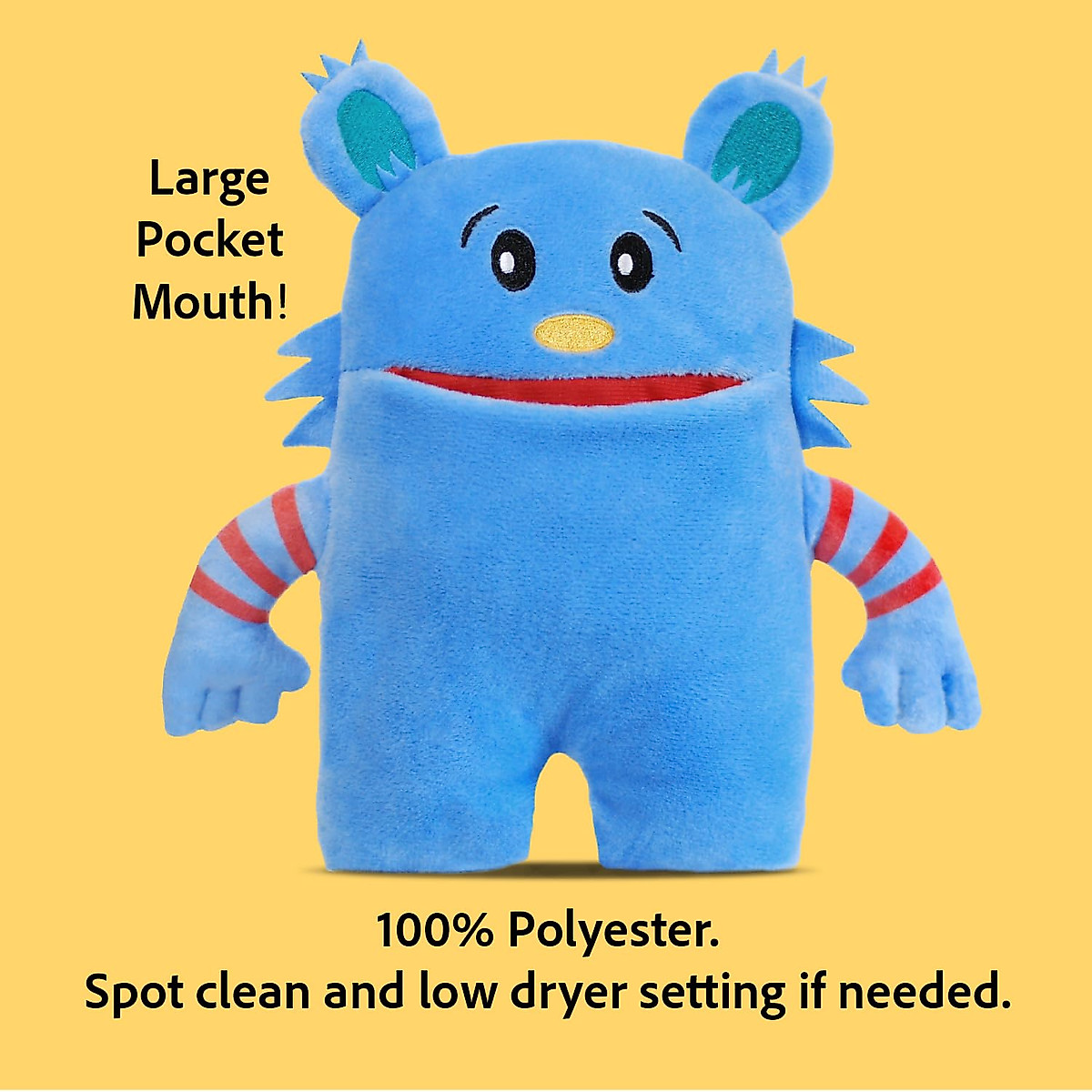 The Tooth Brigade Tooth Fairy Pillow | Fun and Interactive Stuffed Plush Toy with Large Pocket for Lost Teeth, Treasures, Prizes - Perfect for Kids, Boys, & Girls Gift (Blue Monster)