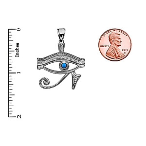 Sterling Silver Egyptian Blue Eye of Horus Pendant