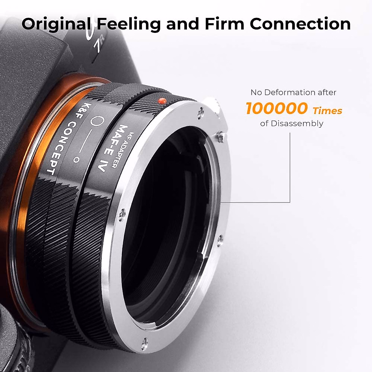 K&F Concept IV PRO MAF-NEX Lens Mount Adapter Manual Focus Compatible with Minolta AF/Sony Alpha A Series Lens to Sony-E NEX Mount Camera Body with Matting Varnish Design