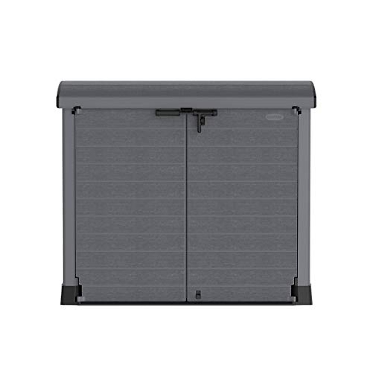 Duramax Cedargrain StoreAway 1200L Plastic Garden Storage Shed / Arc Lid - Outdoor Storage Bike Shed – Durable & Strong Construction– Ideal for Tools, Bikes, BBQs & 2X 240L Bins, 145x85x125 cm, Grey