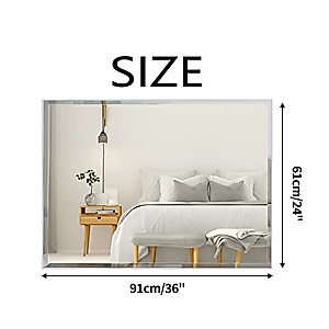 Amazon Brand – Pinzon Large Wall Mirror with Frame, Makeup Vanity Mirrors for Bathroom Living Room, 30x22 Inch, White