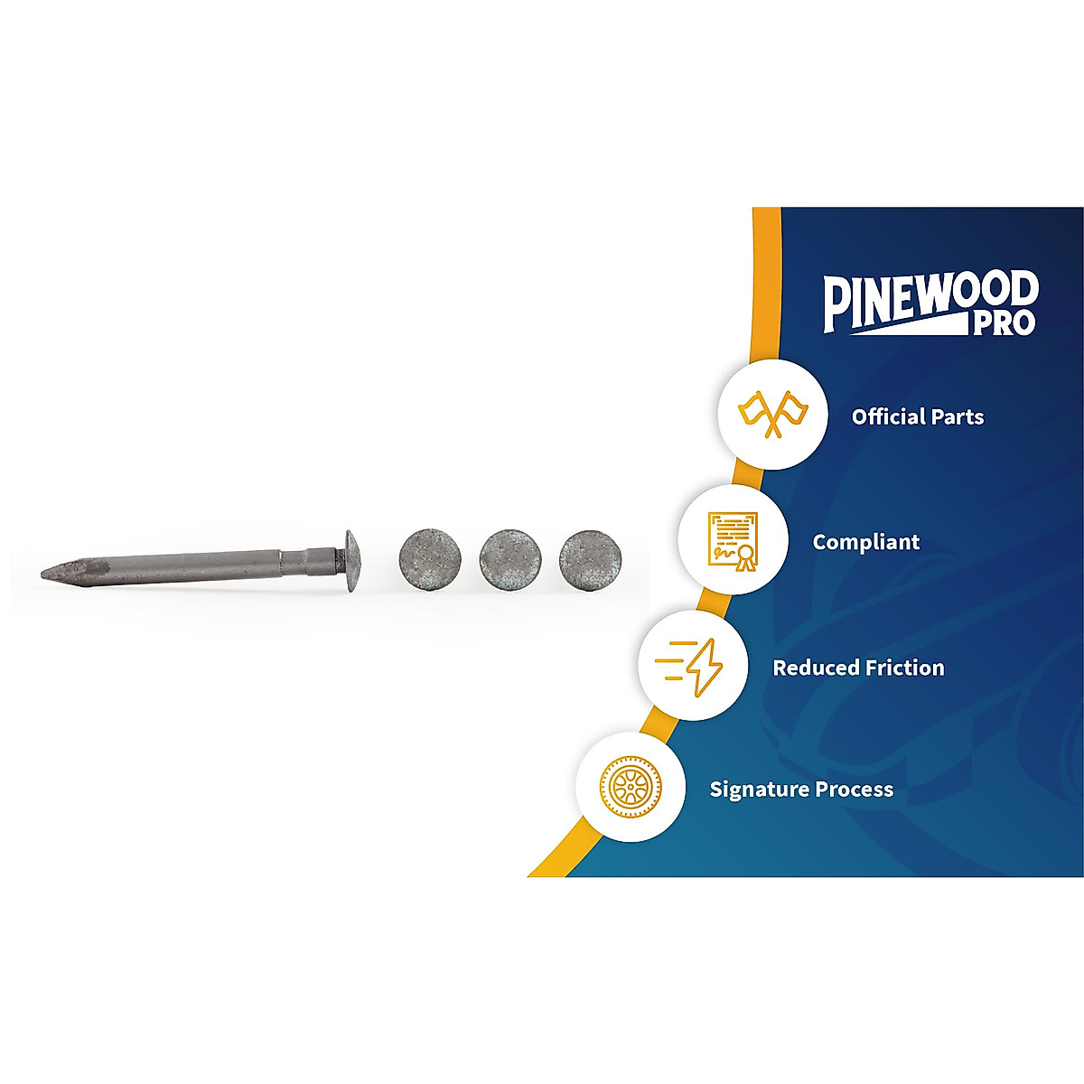 Official BSA Pine Derby Axles - Grooved & Graphite Coated (Set of 4)