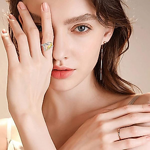 OLIVIASO Women Angel Wing Ring, Infinity Heart Ring for Women, 925 Sterling Silver Ring for Women, Statement Rings for Women Size 7