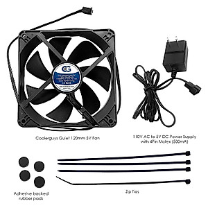 Coolerguys Quiet AC Powered Receiver/Component Cooling Fan Kits (120mm)