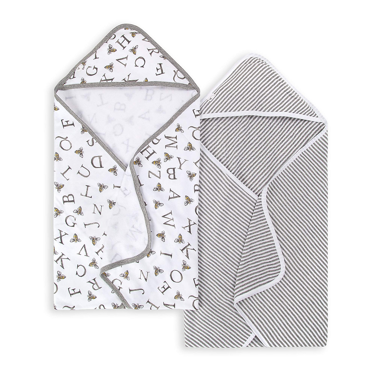 Burt's Bees Baby Organic Cotton Baby Care Essentials Bundle (2 Pack Hooded Towels + 2 Pack Blankets + 5 Pack Burp Cloths)