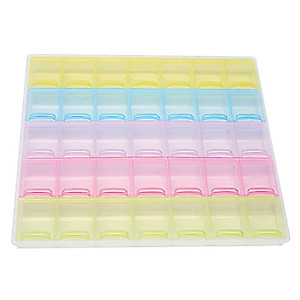 Galand Nail Decor Case Clear Nail Storage Box Jewelry Beads Container Bright Color