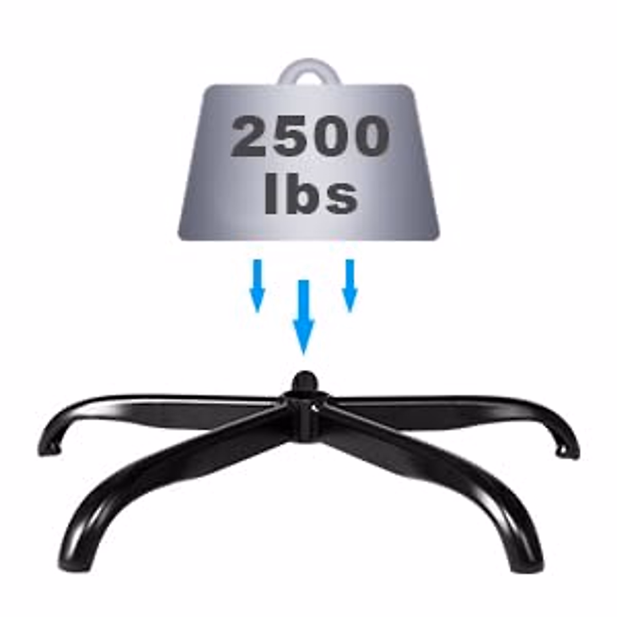 Frassie 28 Inch Office Chair Metal Base Replacement Heavy Duty 2500 Lbs Universal Computer Chair Base Part with 5 Casters