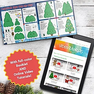 Craftorama Sewing Kit for Kids, Fun and Educational Christmas Craft Set for Boys and Girls Age 7-12, Sew Your Own Felt Christmas Set Craft Kit for Beginners, 165 Piece Set