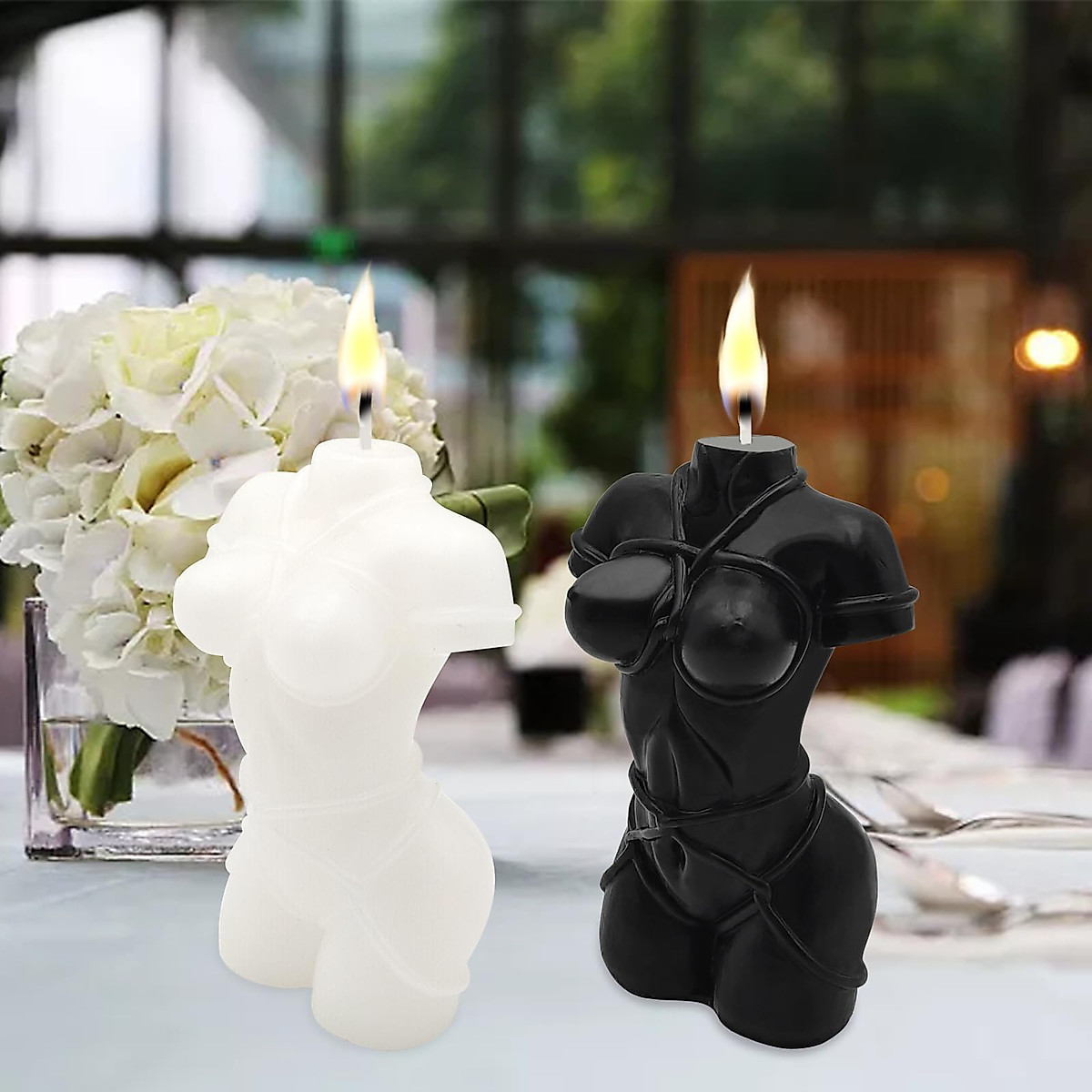 2 PCS Body Shaped Candle, Female Body Candle Woman S&M Torso Sexy Candles for Living Room Bedroom Bathroom Home Table Aesthetic Decoration Christmas, Soy Wax Scented Candle Scented