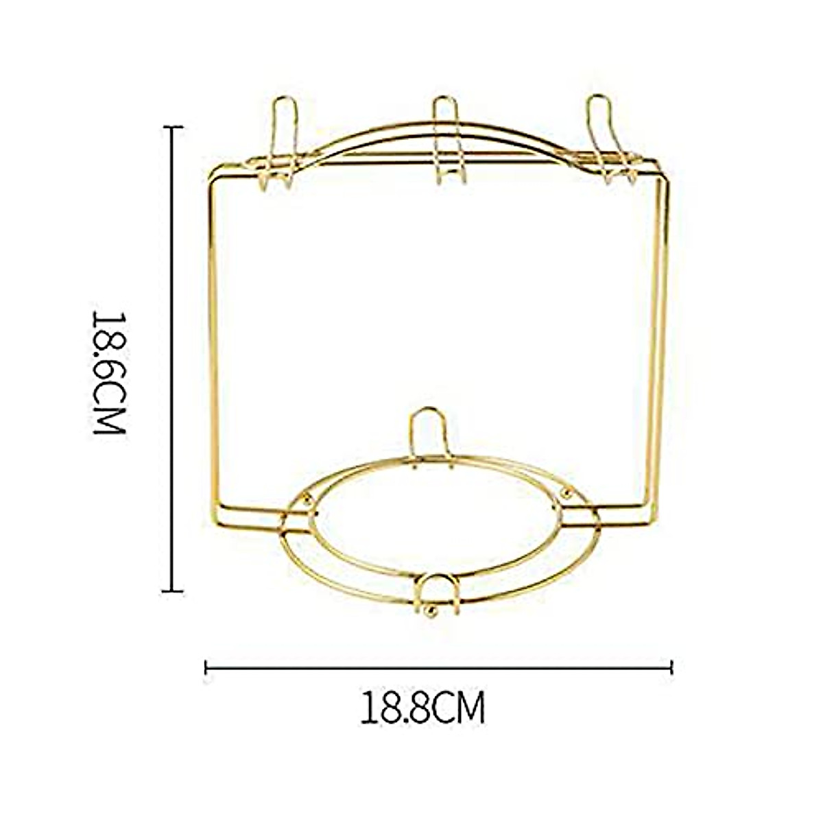 Jusalpha Gold Colored Teacup-Coffee Mug Holder Rack, Organizer for Kitchen, Teacup Display Stand for Counter (Gold, Capacity:6)