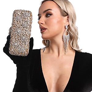 Boutique De FGG Fancy Flower Clutch Handbag Women Evening Bags and Clutches Formal Bridal Crystal Clutch Purse (Small,Gold&Silver)