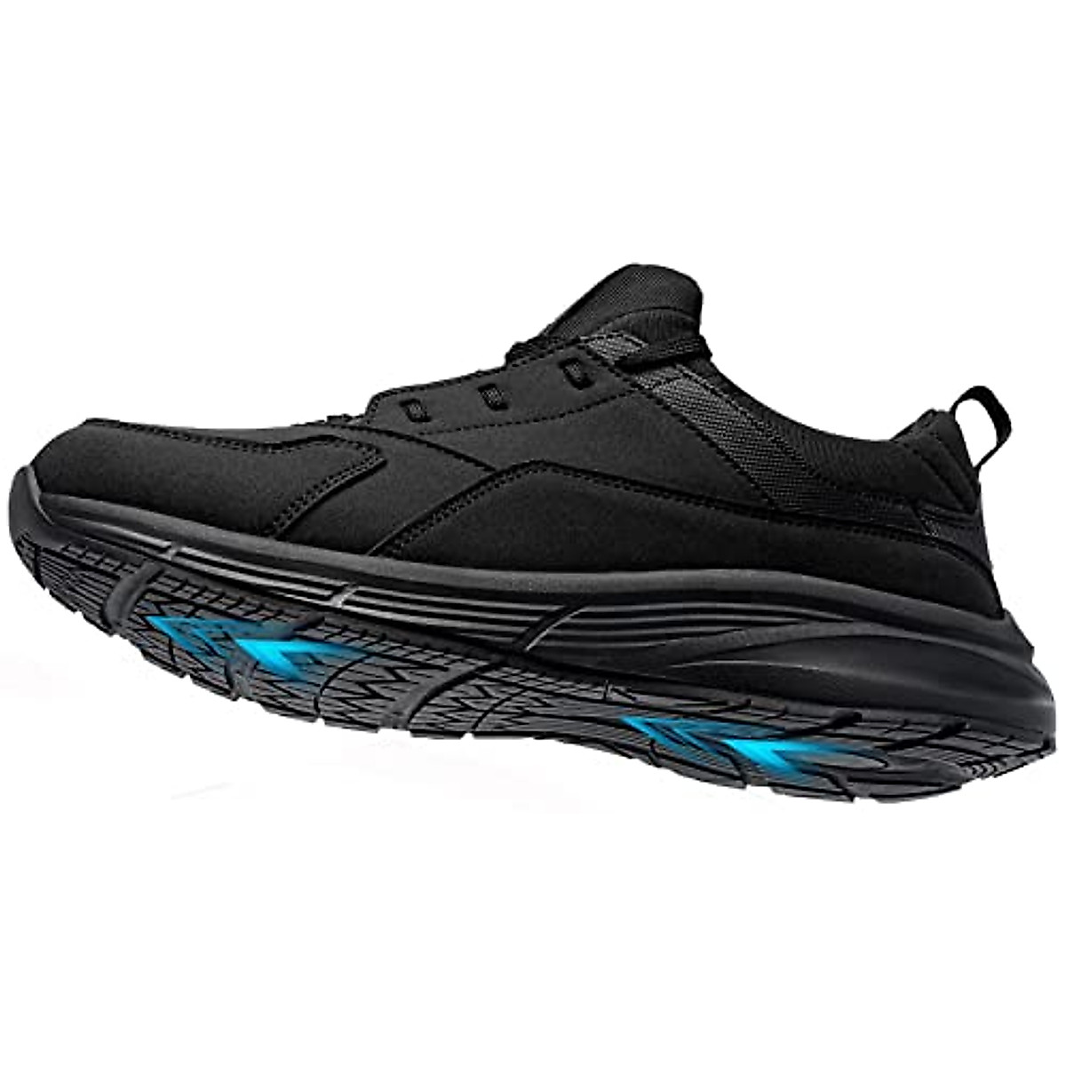 LARNMERN Non Slip Work Shoes for Men Fashion Walking Sneakers Kitchen Chef Shoe Waterproof Food Service Restaurant Slip Resistant Comfortable Leather Casual Athletic Tennis Shoes/10.5/Black