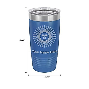 LaserGram 20oz Vacuum Insulated Tumbler Mug, Flag of Argentina, Personalized Engraving Included (Dark Blue)