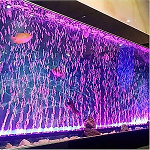 HCDMRE LED Air Bubble Light Aquarium Light Underwater Submersible Fish Tank Light Color Changing Making Oxygen Aquarium Tools,Us Plug,46cm/18.1"