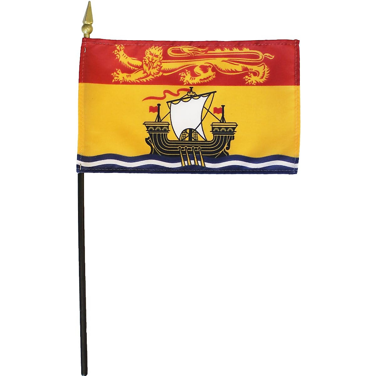 New Brunswick - 4 in x 6 in Canadian Province Stick Flag