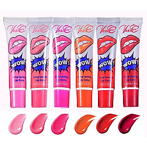 VeniCare Lip Stain Lip Gloss 6 Colors Tattoo Magic Color Peel Off Mask Tint Long Lasting Waterproof