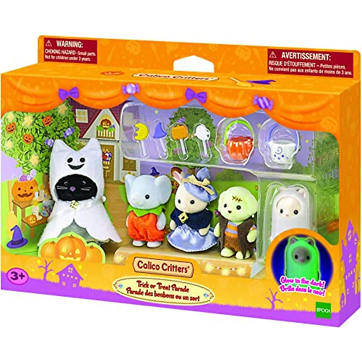 Calico Critters Trick or Treat Parade, Limited Edition Seasonal Halloween Set with 5 Collectible Figures and Costume Accessories