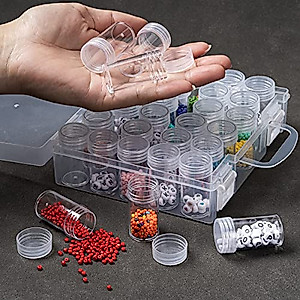 Bead Organizer, Bead Containers, Craft Storage Containers Diamond Painting Storage Containers Bead Storage Containers with Lids Diamond Painting Box Glitter Containers for DIY Art Crafts Nail (2 Pack)