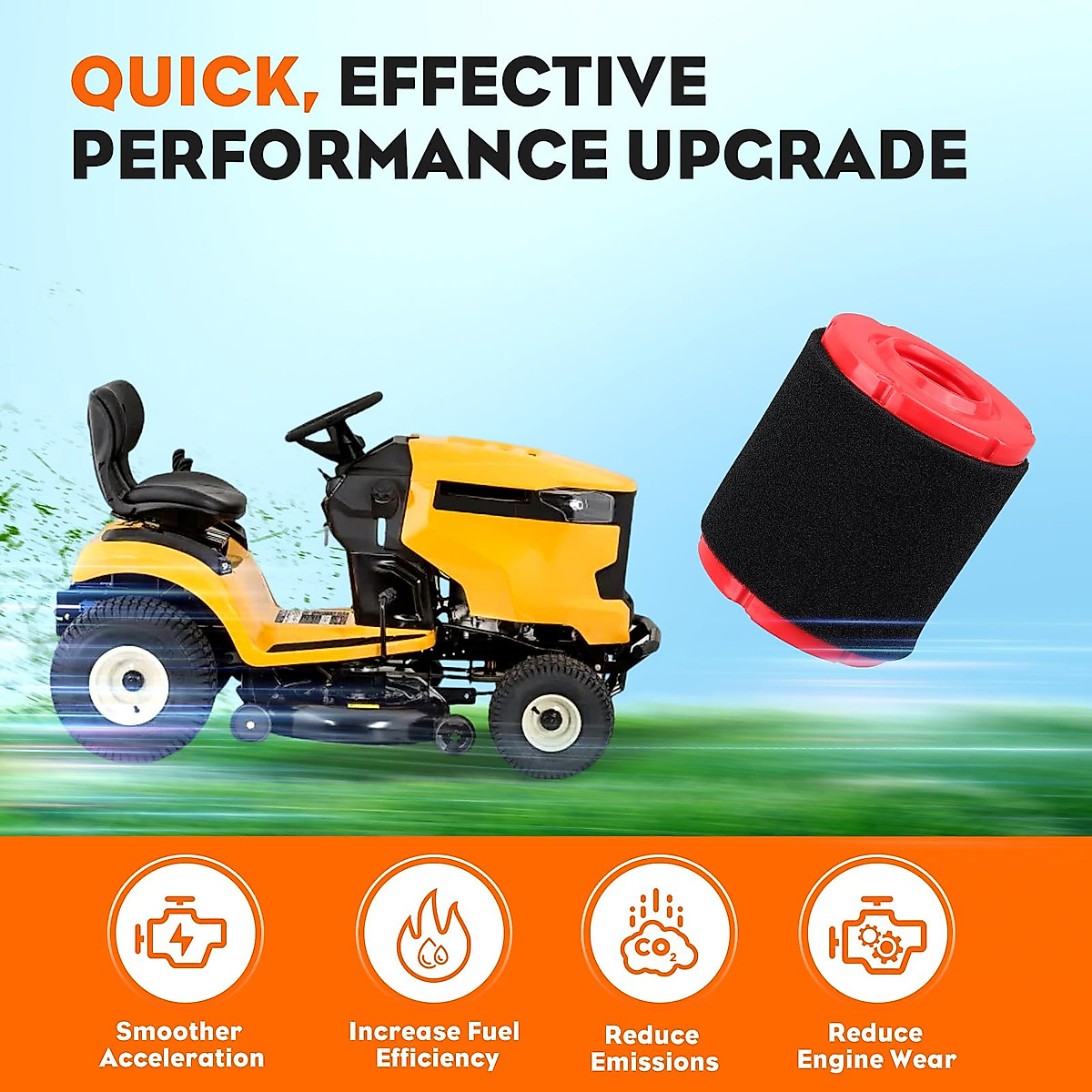 Hipa 937-05066 Air Filter 951-12690 Oil Flter for MTD 737-05066 547cc OHV Cub Cad XT1-LT42 XT1-LT46 Lawn Mower Tractor Troy Bilt TB42 TB46 Craftsman T1300 T1500 Lawn Mower 4X90HU 8X90KU 8X90ZU 9X90HU