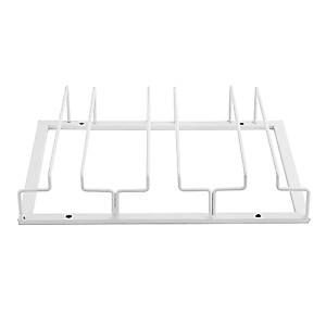 Jenngaoo Hanging Iron Wine Cup Rack, Right Angle Wine Hanging Glasses Hanger, White Under Cabinet Stemware Wine Glass Holder Kitchen Bar Display Shelf (3 Rows)