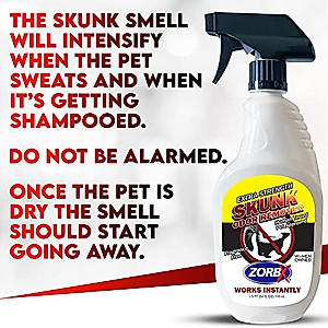 ZORBX Unscented Skunk Odor Remover Spray – Fast Acting Skunk Smell Removal | Extra Strength Skunk Odor Eliminator for Dogs, House, Home, Car, Clothes & Furniture (24 FL Oz.)
